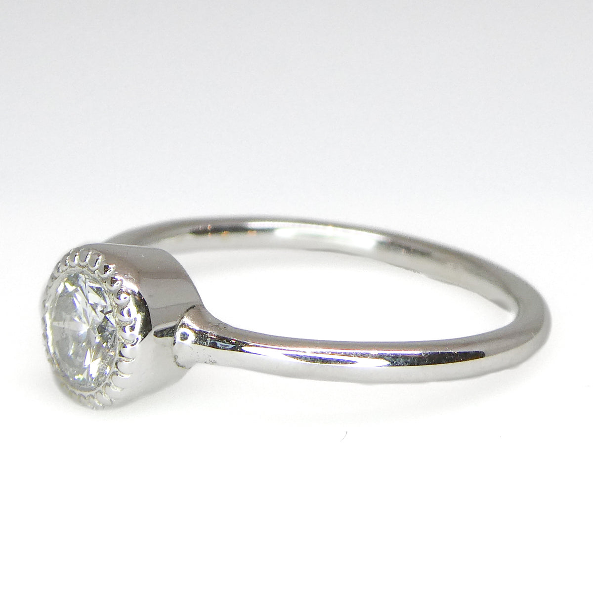 Diamond Solitaire Ring with Milgrain – New Gild Jewelers